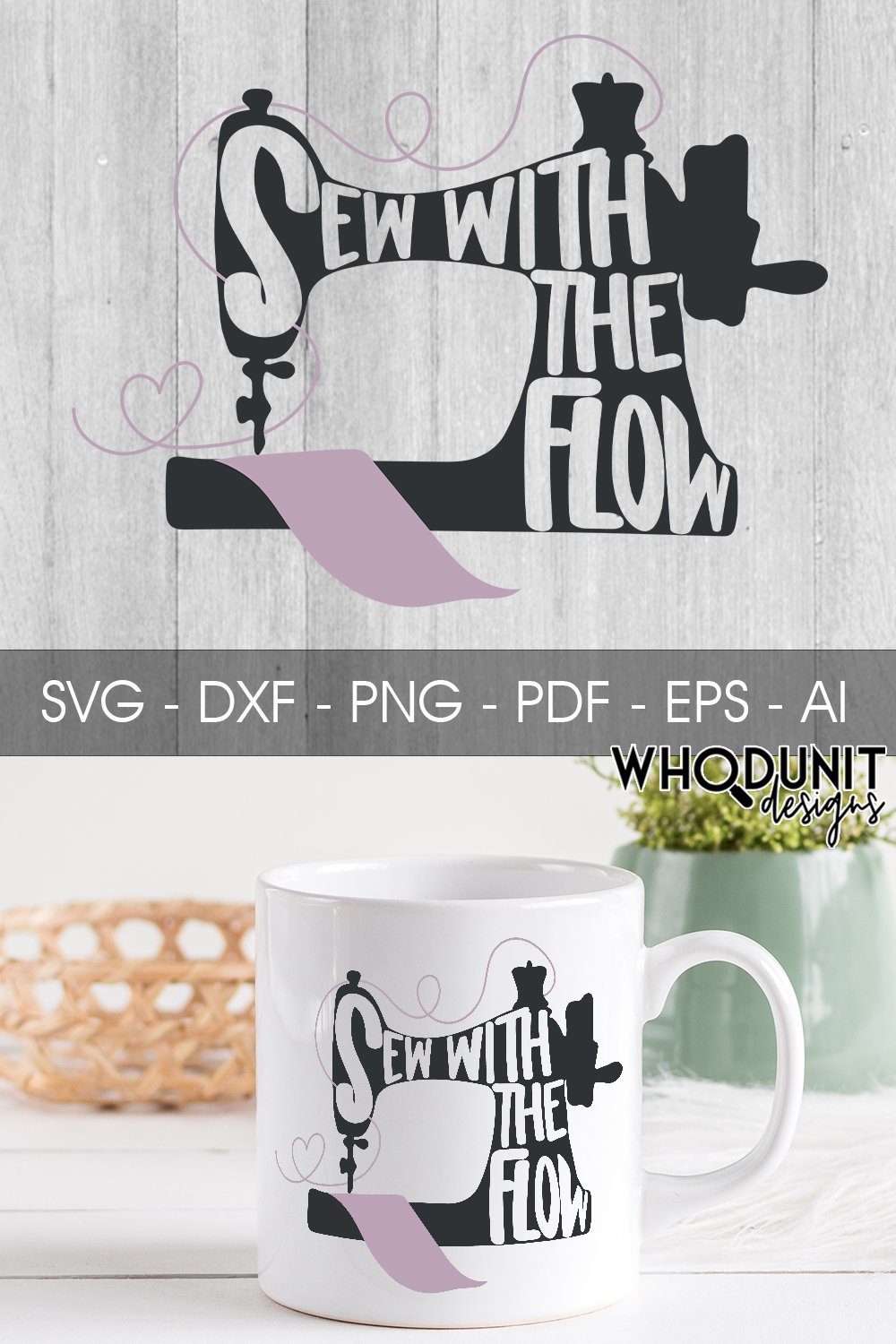 Sew with the flow SVG - Sewing machine SVG - So Fontsy