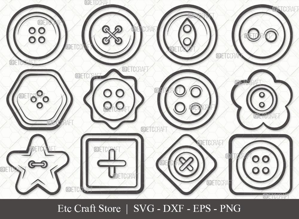 Sewing Button Outline SVG Cut File | Button Svg | Craft Button Svg ...