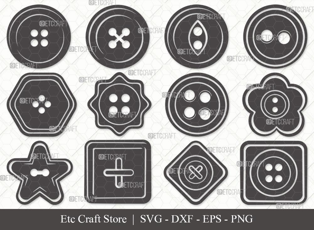 Sewing Button Silhouette SVG Cut File | Button Svg | Craft Button Svg ...