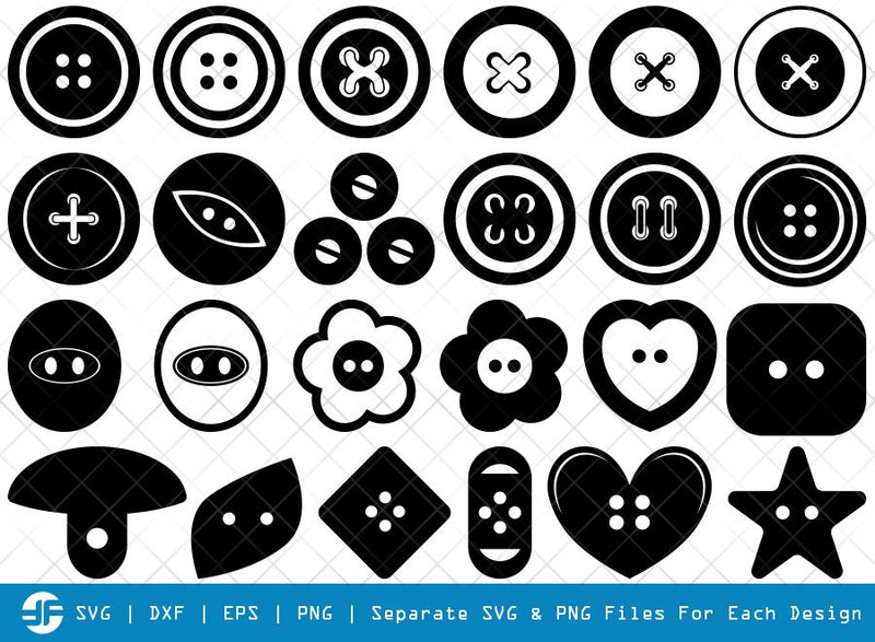 Sewing Button SVG Cut Files | Buttons Silhouette Bundle - So Fontsy