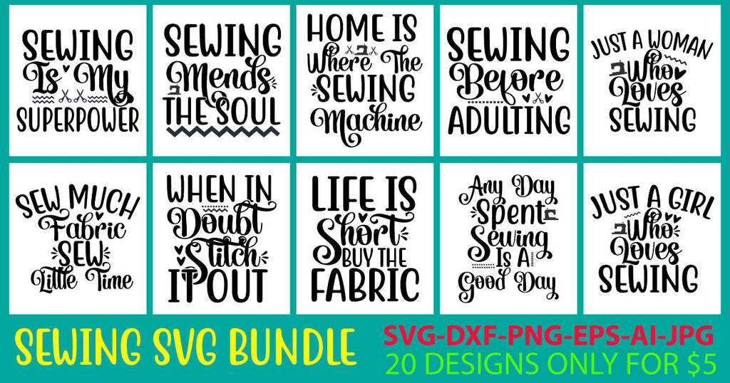 Sewing SVG Bundle - So Fontsy