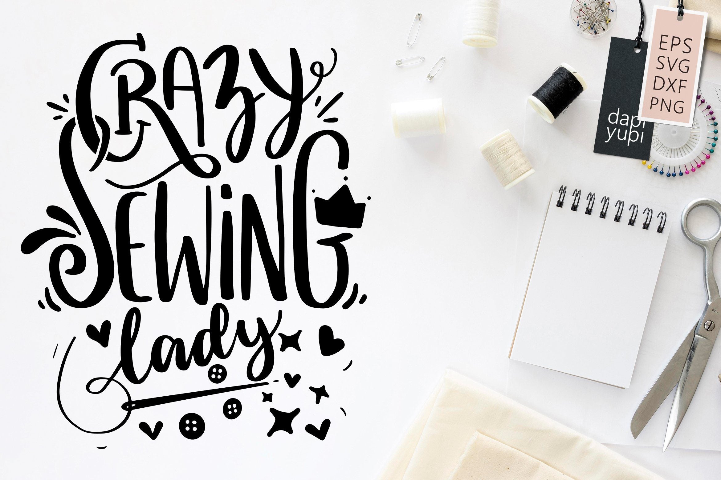 Sewing SVG Crazy Sewing Lady Quotes - So Fontsy