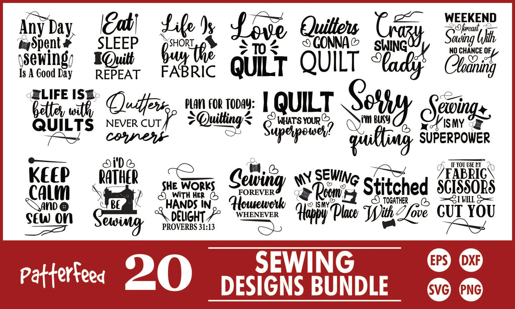 Sewing SVG Designs Bundle - So Fontsy