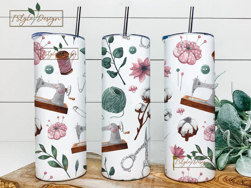 Sewing Tumbler Png Wrap sublimation design,20oz Skinny Sublimation ...