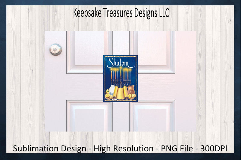 Shalom Garden Flag Template, Hanukkah Door Sign, Shalom Door Flag ...