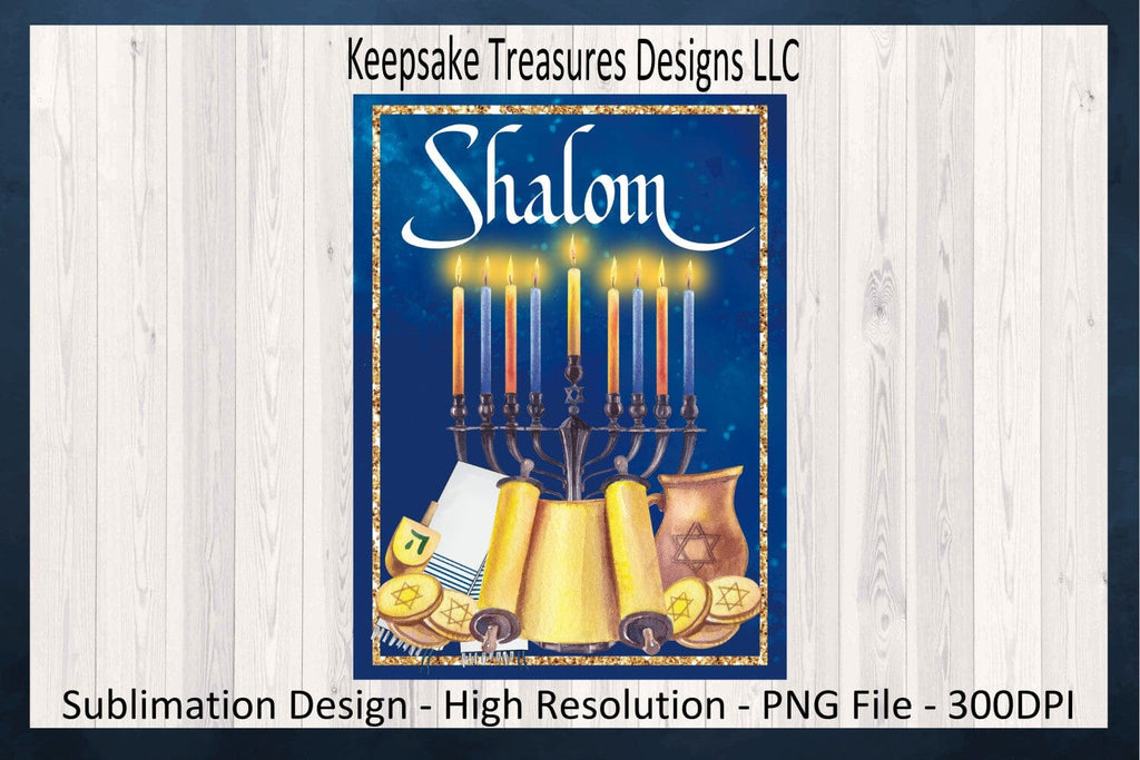 Shalom Garden Flag Template, Hanukkah Door Sign, Shalom Door Flag ...