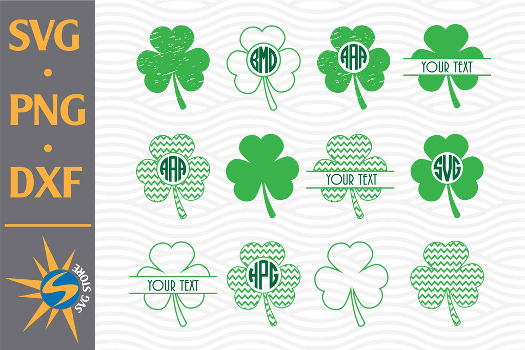 Shamrock Monogram SVG, PNG, DXF Digital Files Include - So Fontsy