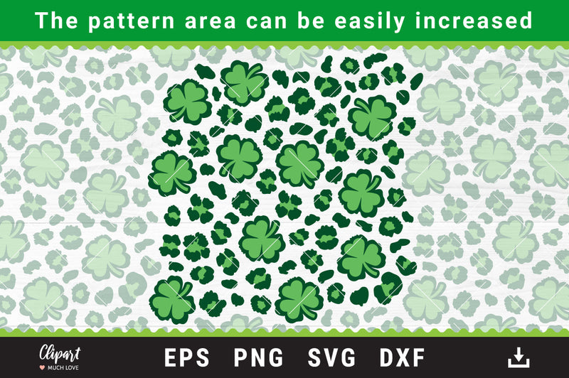 Shamrock pattern SVG Leopard print SVG, DXF, PNG - So Fontsy