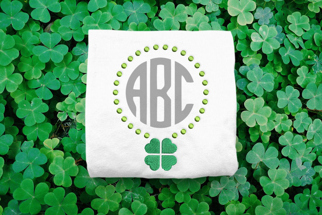 Shamrock St. Patrick's Day Monogram Frame Embroidery - So Fontsy