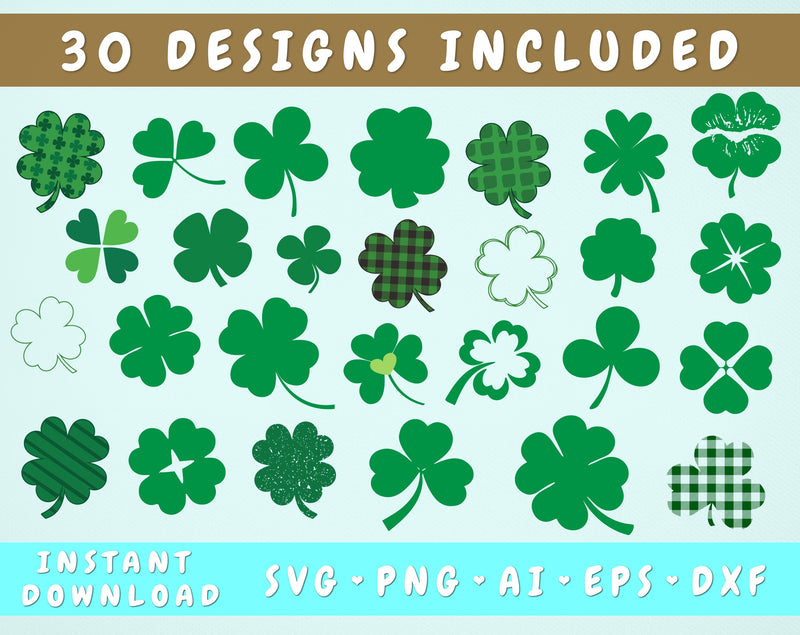 Shamrock SVG Bundle - 30 Designs - So Fontsy