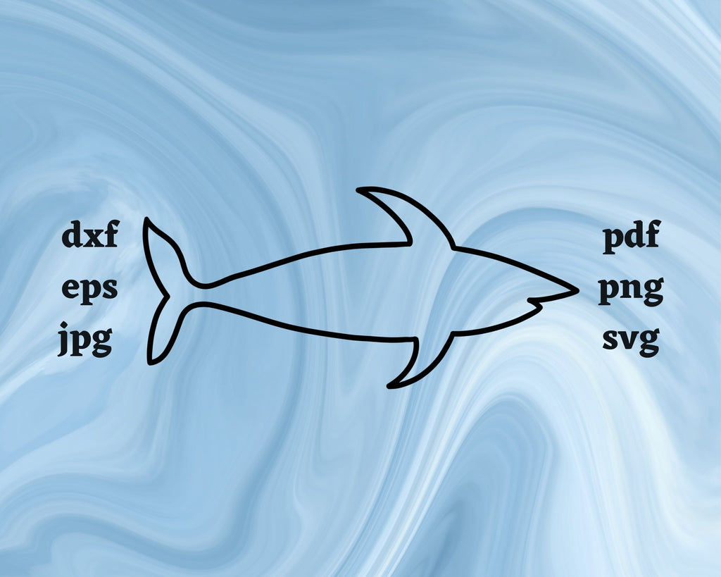 Shark Outline SVG Cut File - So Fontsy