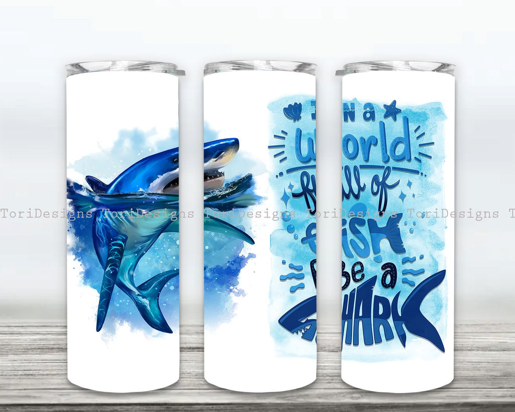 Shark Tumbler Wrap Design, Instant Digital Download, 20 oz Skinny ...