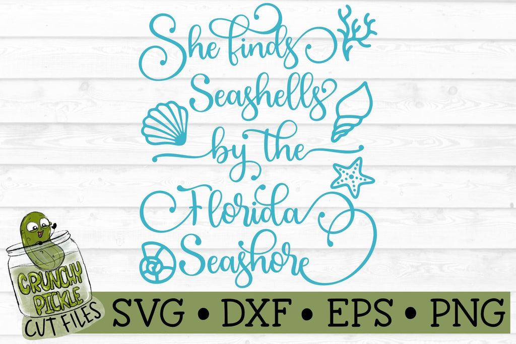 She Finds Seashells by the Florida Seashore SVG - So Fontsy