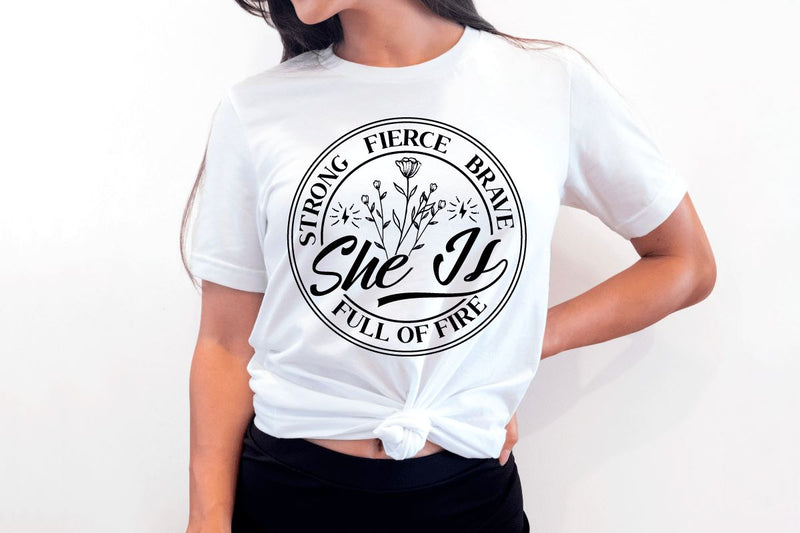 she is strong fierce brave full of fire svg, girl power svg bundle ...