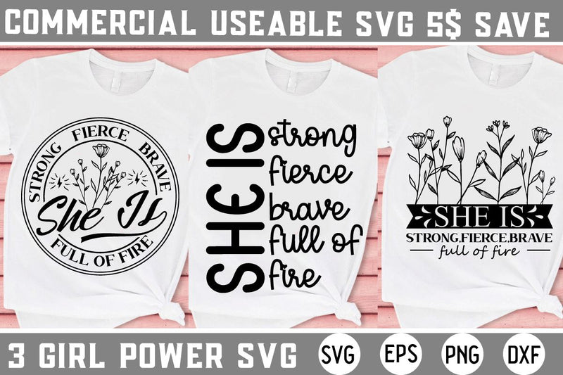 She Is SVG Bundle, Strong SVG Bundle, Fierce SVG, Brave svg, Full of ...