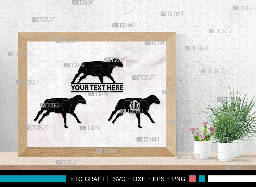 Sheep Monogram, Sheep Silhouette, Sheep SVG, Buck Sheep Svg, Cheviot ...