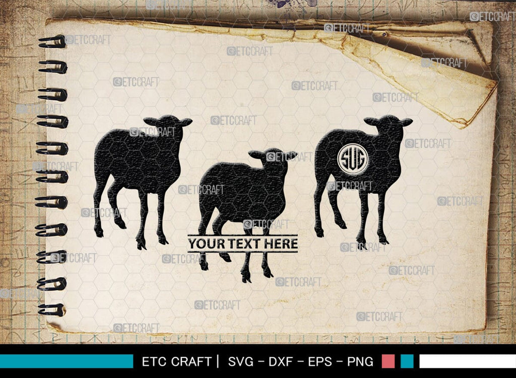 Sheep Monogram, Sheep Silhouette, Sheep SVG, Buck Sheep Svg, Cheviot ...