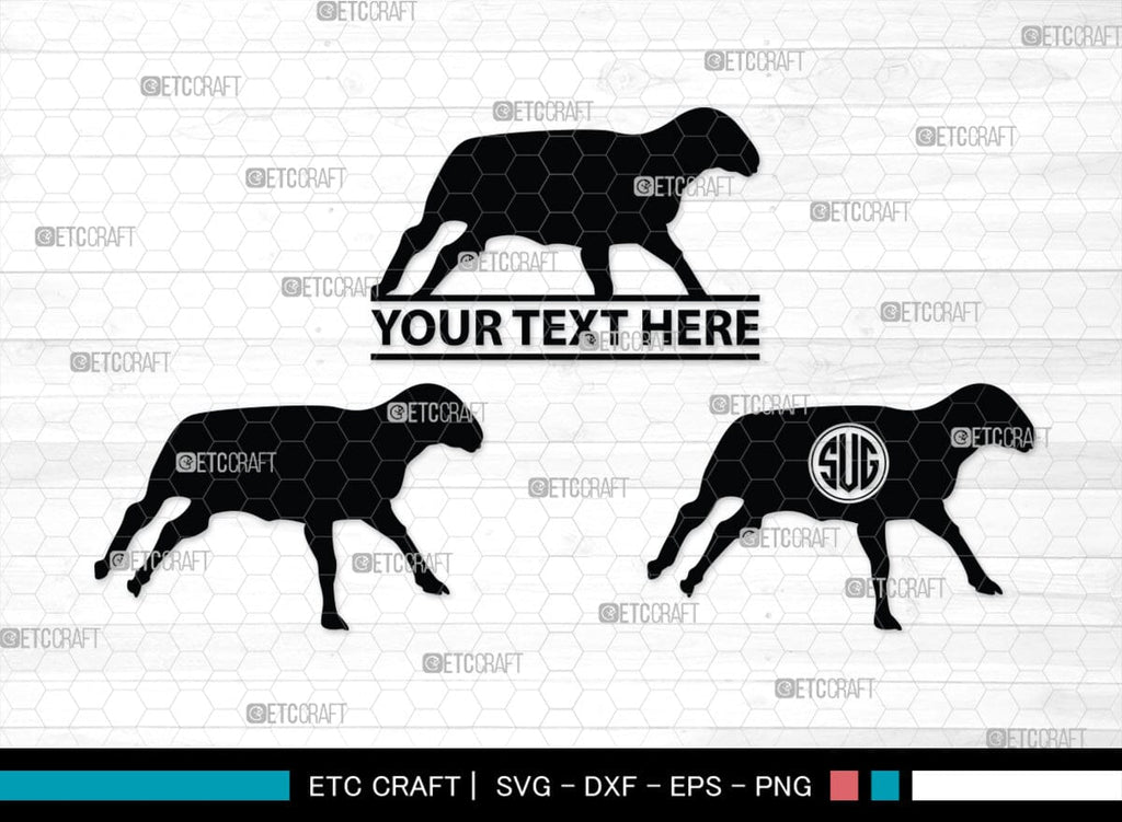 Sheep Monogram, Sheep Silhouette, Sheep SVG, Buck Sheep Svg, Cheviot ...