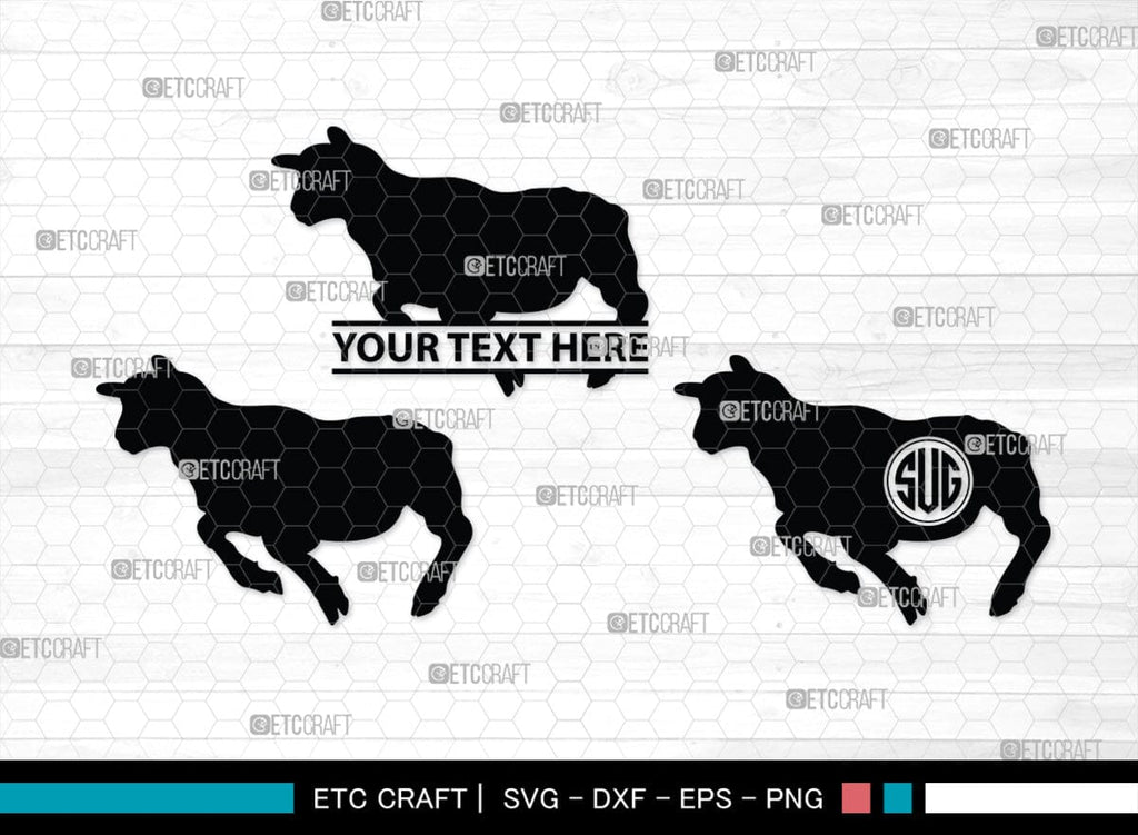 Sheep Monogram, Sheep Silhouette, Sheep SVG, Buck Sheep Svg, Cheviot ...