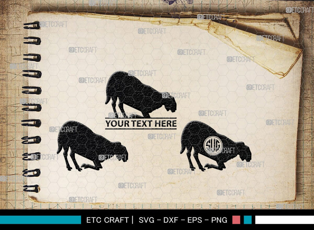 Sheep Monogram, Sheep Silhouette, Sheep SVG, Buck Sheep Svg, Cheviot ...