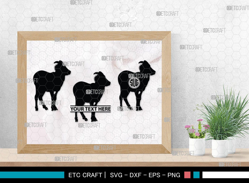 Sheep Monogram, Sheep Silhouette, Sheep SVG, Buck Sheep Svg, Cheviot ...