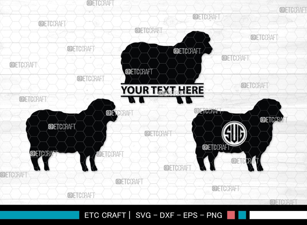 Sheep Monogram, Sheep Silhouette, Sheep SVG, Buck Sheep Svg, Cheviot ...