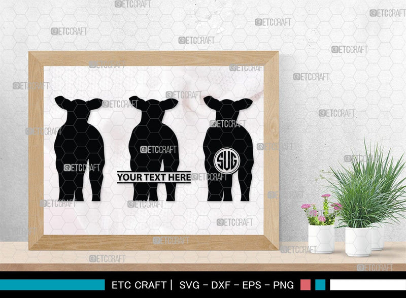 Sheep Monogram, Sheep Silhouette, Sheep SVG, Buck Sheep Svg, Cheviot S ...