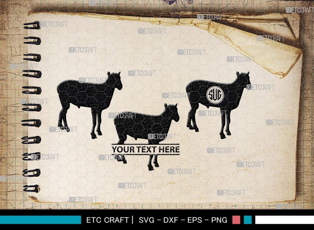 Sheep Monogram, Sheep Silhouette, Sheep SVG, Buck Sheep Svg, Cheviot ...