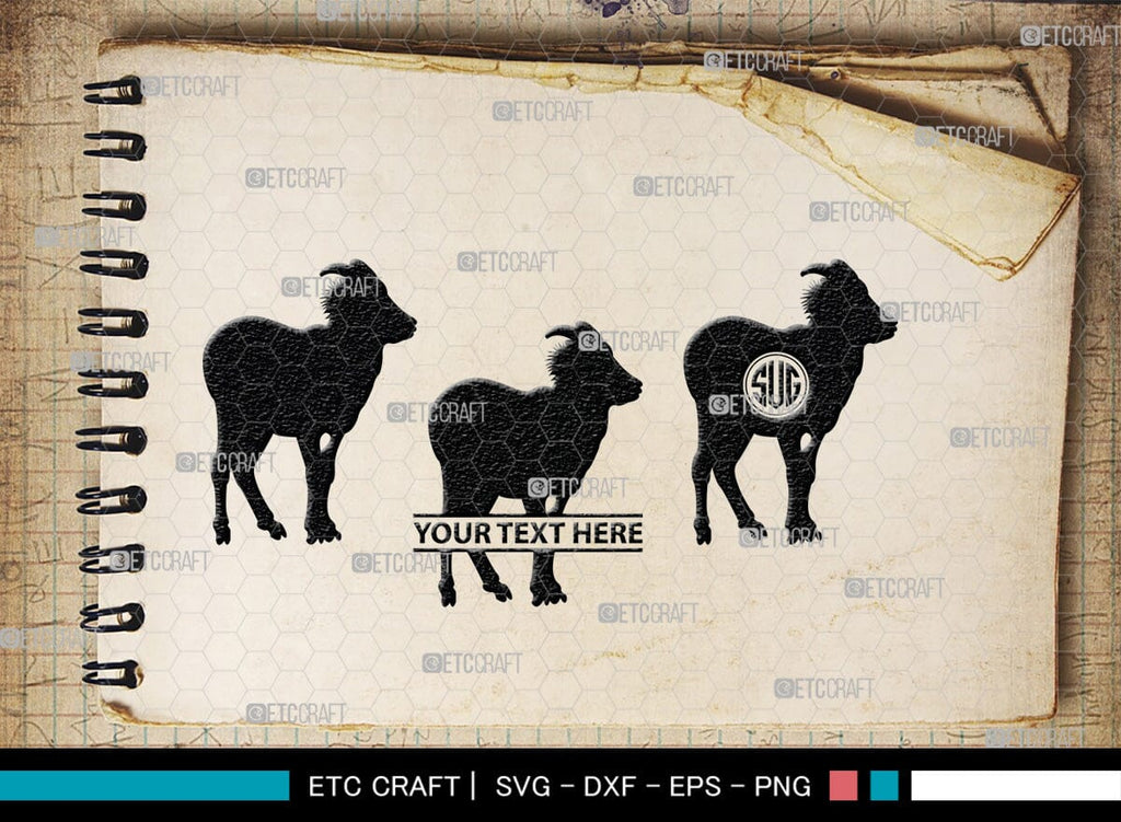 Sheep Monogram, Sheep Silhouette, Sheep SVG, Buck Sheep Svg, Cheviot ...