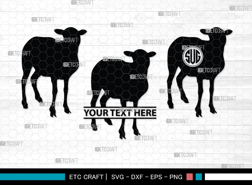 Sheep Monogram, Sheep Silhouette, Sheep SVG, Buck Sheep Svg, Cheviot ...