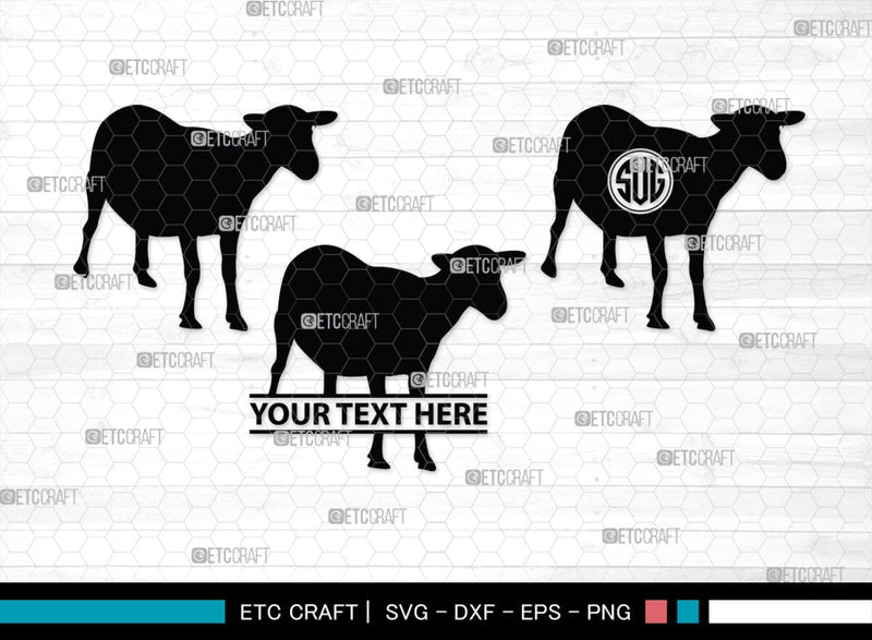 Sheep Monogram, Sheep Silhouette, Sheep SVG, Buck Sheep Svg, Cheviot ...