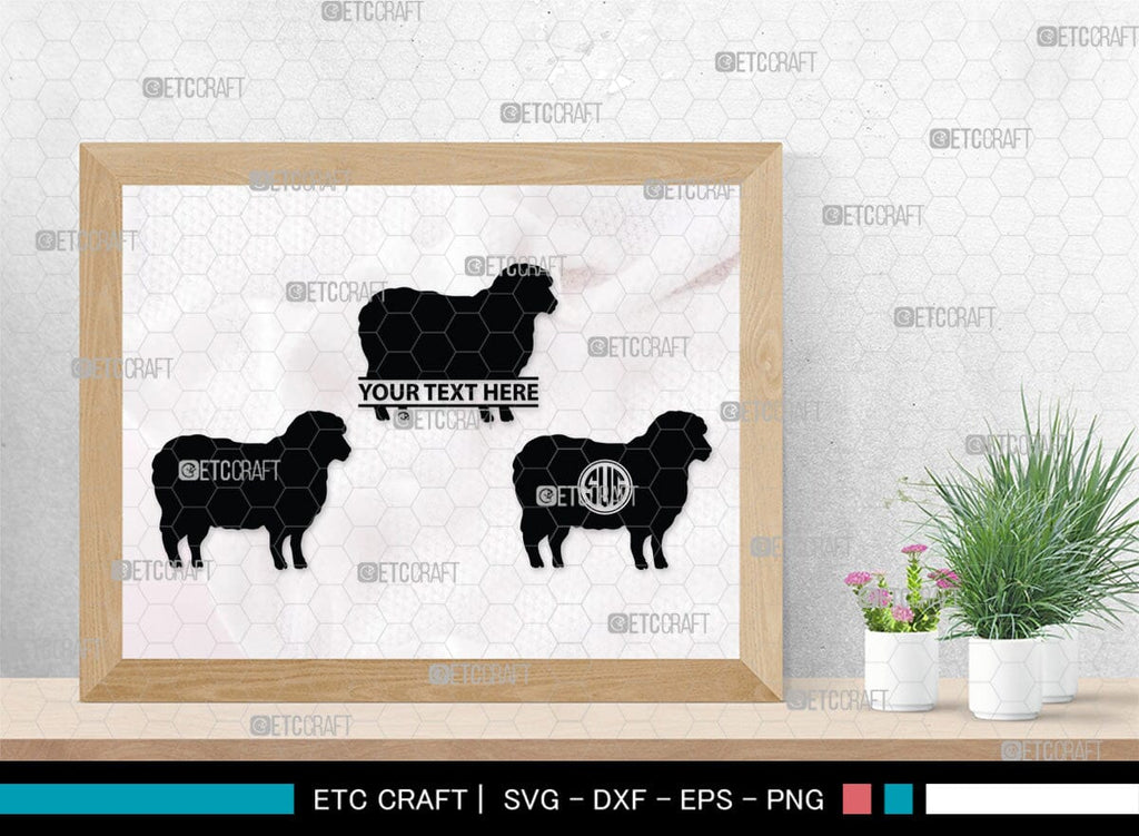 Sheep Monogram, Sheep Silhouette, Sheep SVG, Buck Sheep Svg, Cheviot ...