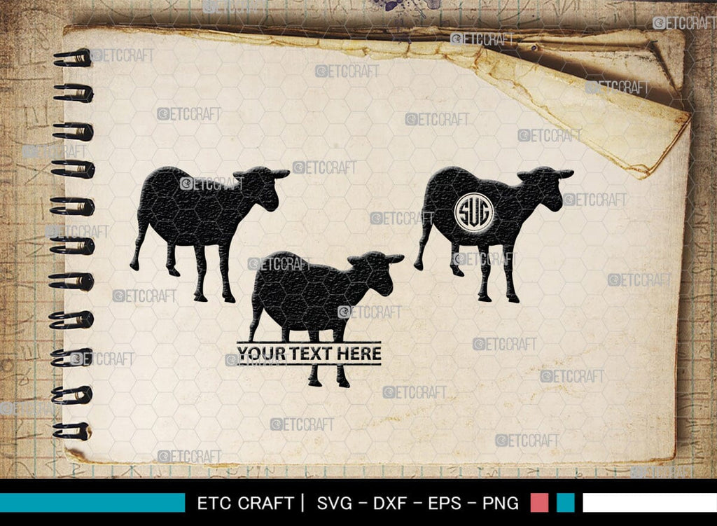 Sheep Monogram, Sheep Silhouette, Sheep SVG, Buck Sheep Svg, Cheviot ...