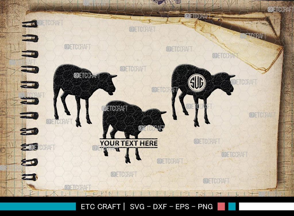 Sheep Monogram, Sheep Silhouette, Sheep SVG, Buck Sheep Svg, Cheviot S ...