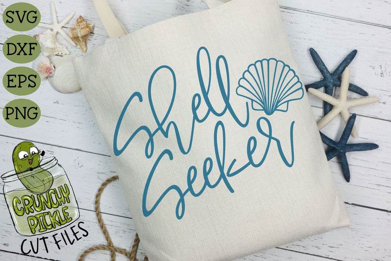 Shell Seeker Beach SVG Cut File - So Fontsy