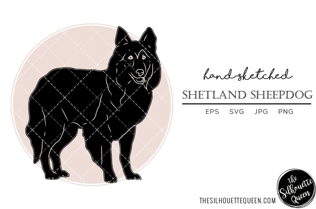 Shetland Sheepdog Sketch - So Fontsy