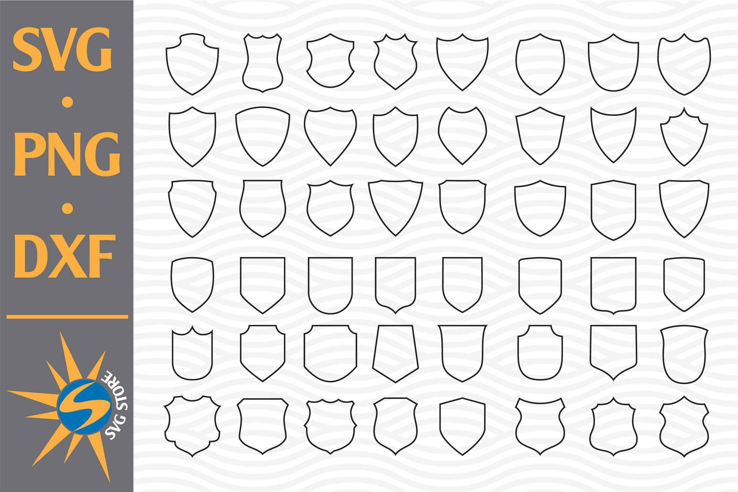 Shield Outline SVG, PNG, DXF Digital Files Include - So Fontsy