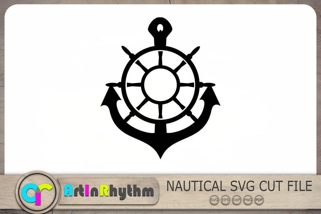 Ship Wheel Monogram SVG, Anchor Monogram SVG, Nautical SVG - So Fontsy