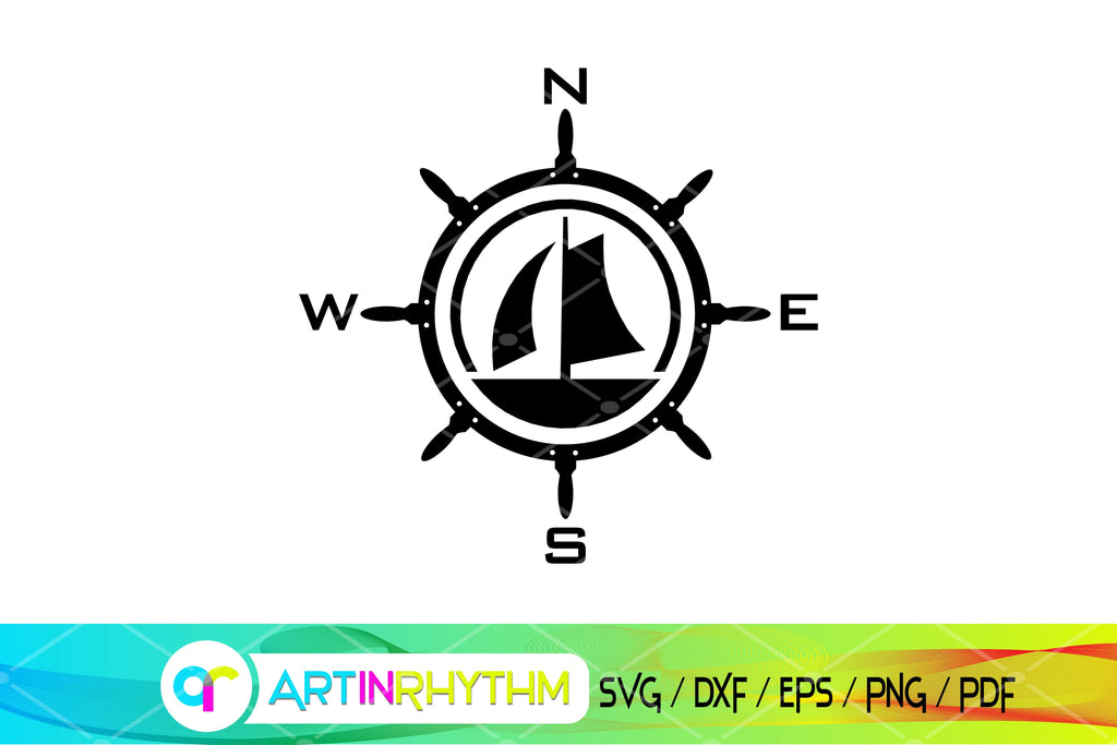 Ship Wheel SVG, Nautical SVG, Anchor SVG, Compass SVG, Ship SVG - So Fontsy