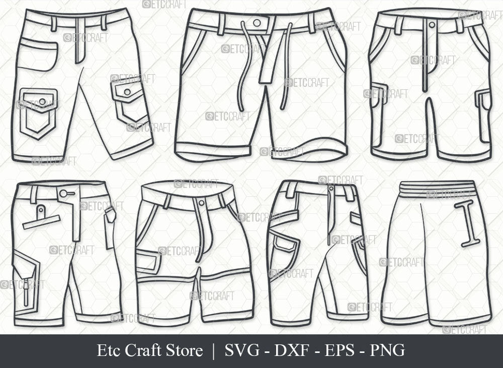 Short Pant SVG, Short Pant Outline, Pant Icon Svg, Man Wear Svg, Shorts ...