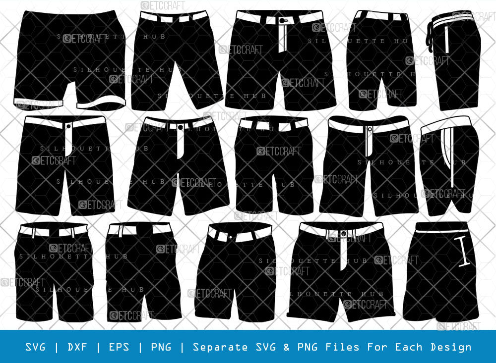 Short Pant SVG, Short Pant Silhouette, Pant Icon Svg, Man Wear Svg ...