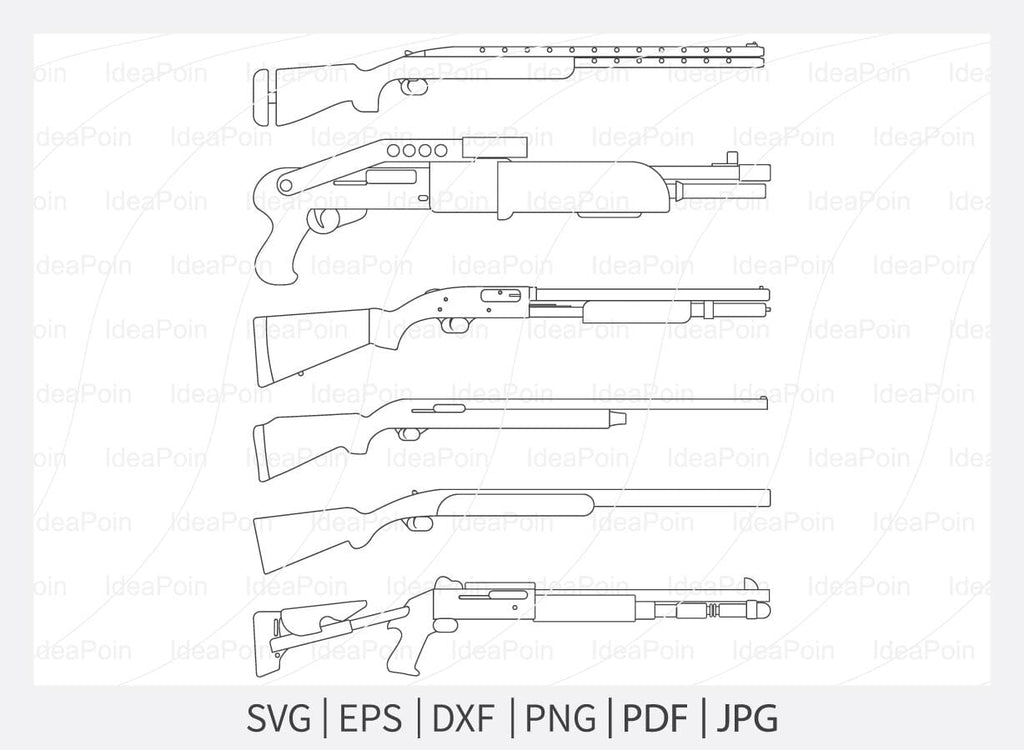 Shotgun outline svg, Shotgun svg, Hunting Logo, Shotgun Clipart, Shotgun Outline Bundle - So Fontsy
