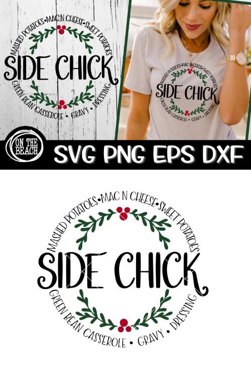 Side Chick - Thanksgiving SVG PNG EPS DXF - Mashed - Gravy - So Fontsy