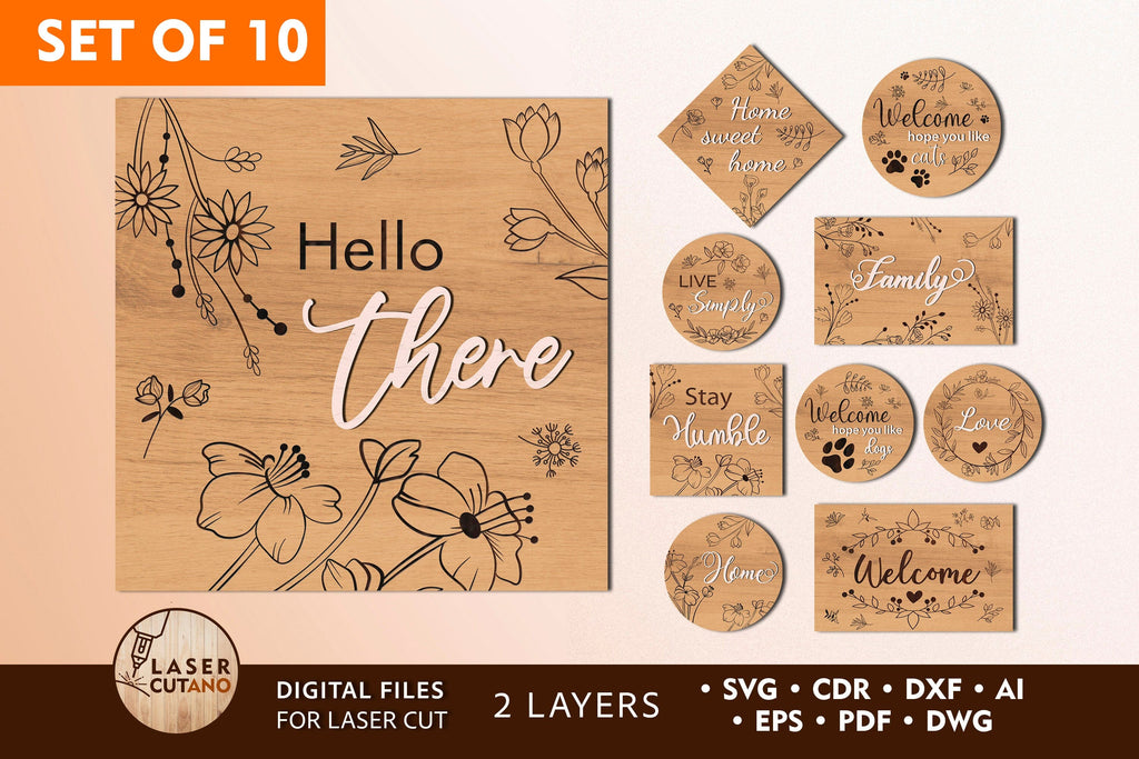 SIGNS Laser Cut Template Bundle - So Fontsy