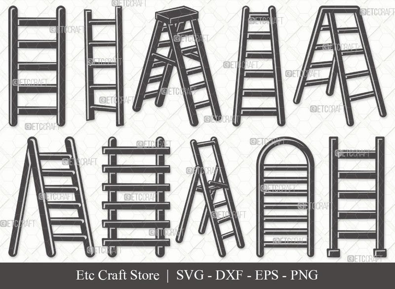 Simple Ladder Silhouerre SVG Cut File | Step Ladder Svg | Ladder Svg ...