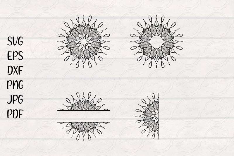 Simple Mandala Monogram SVG, Mandala - So Fontsy