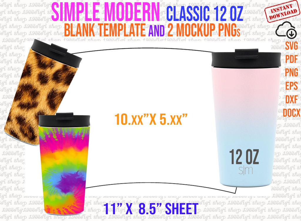 Simple Modern Classic 12 oz Template, Tumbler template, Simple Modern ...