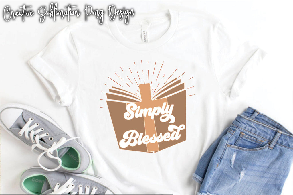 Simply Blessed Sublimation PNG - So Fontsy