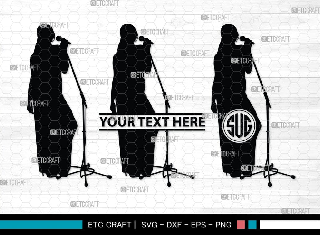 Singer Monogram, Singer Silhouette, Singer SVG, Singing People Svg ...