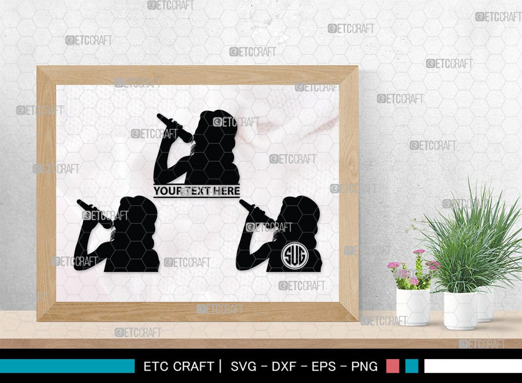 Singer Monogram, Singer Silhouette, Singer SVG, Singing People Svg ...